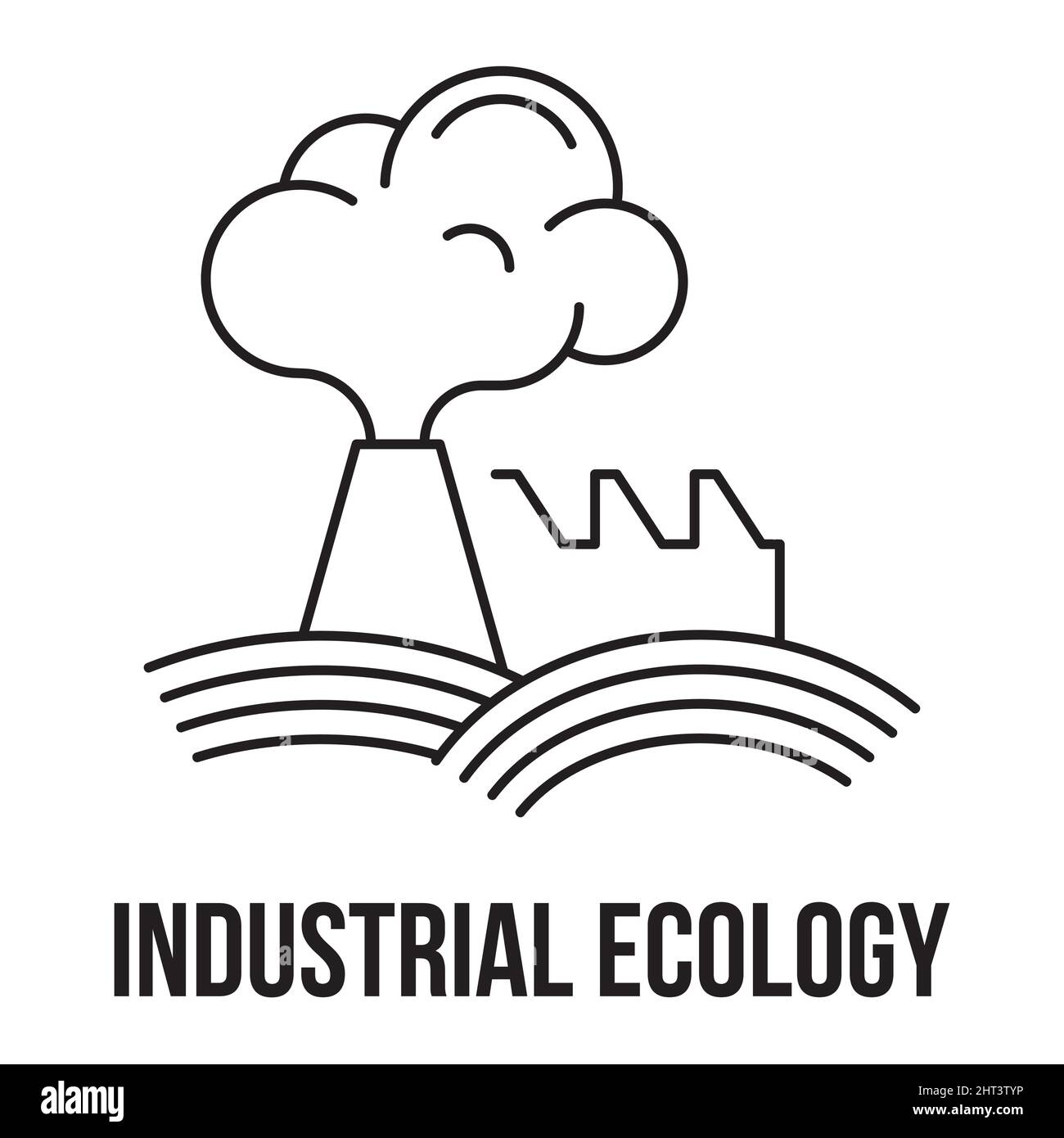 Industrial ecology. Electricity factory icon. Factory icon. Factory ...