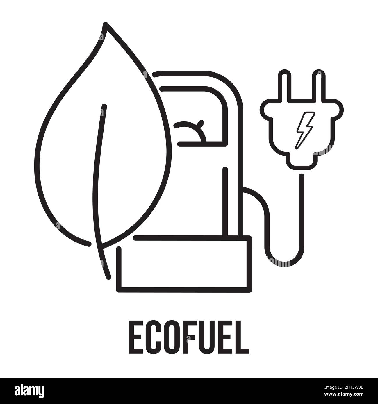 Eco fuel icon, gas station icon with leaves. Biofuel symbol icon or ...