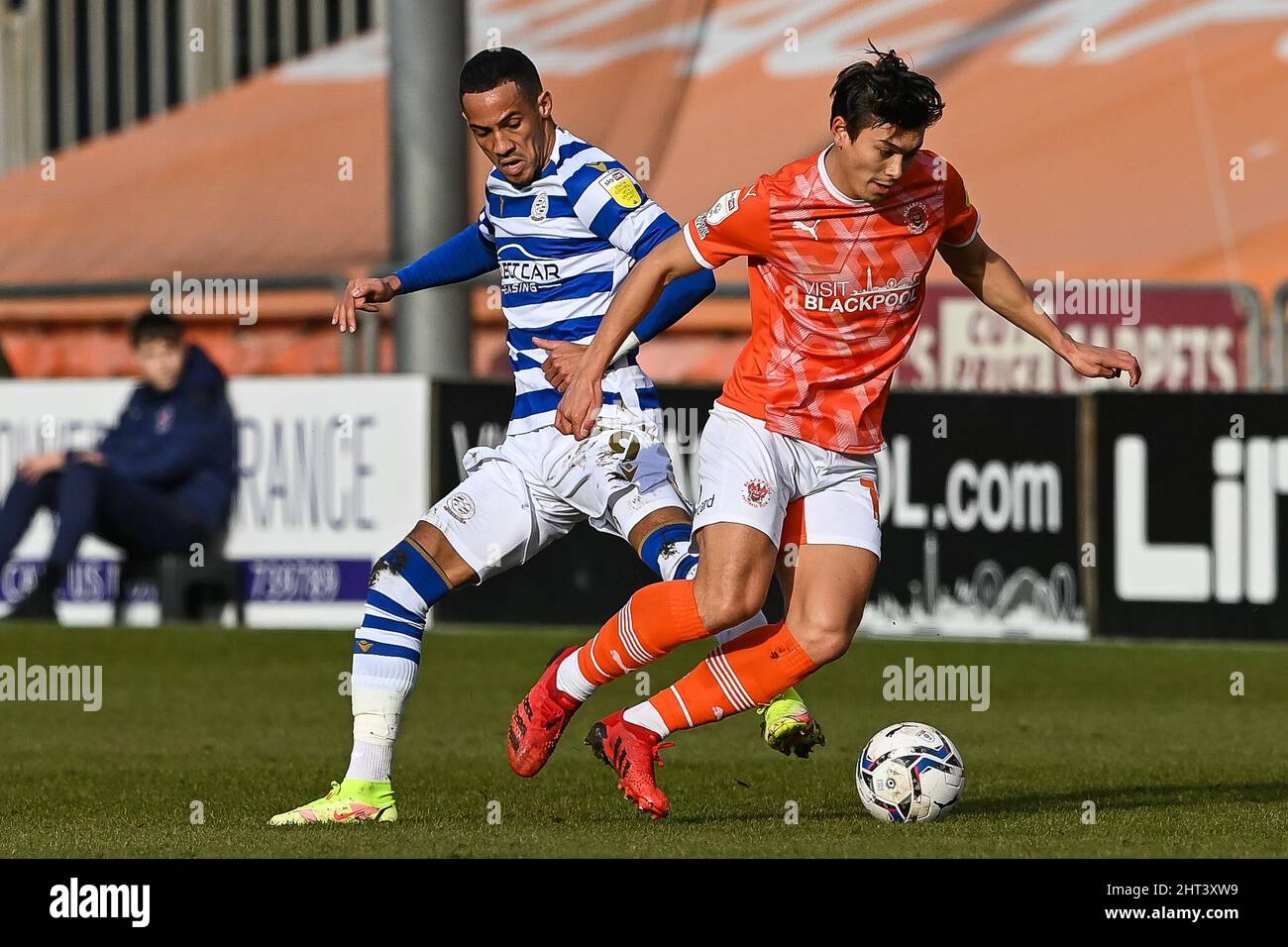 Kenny Dougall #12 of Blackpool in action during the game Stock Photo ...