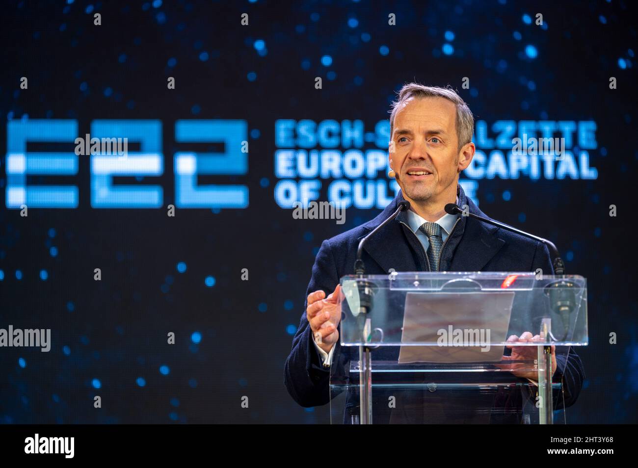Esch An Der Alzette, Luxembourg. 26th Feb, 2022. Georges Mischo (Mayor ...