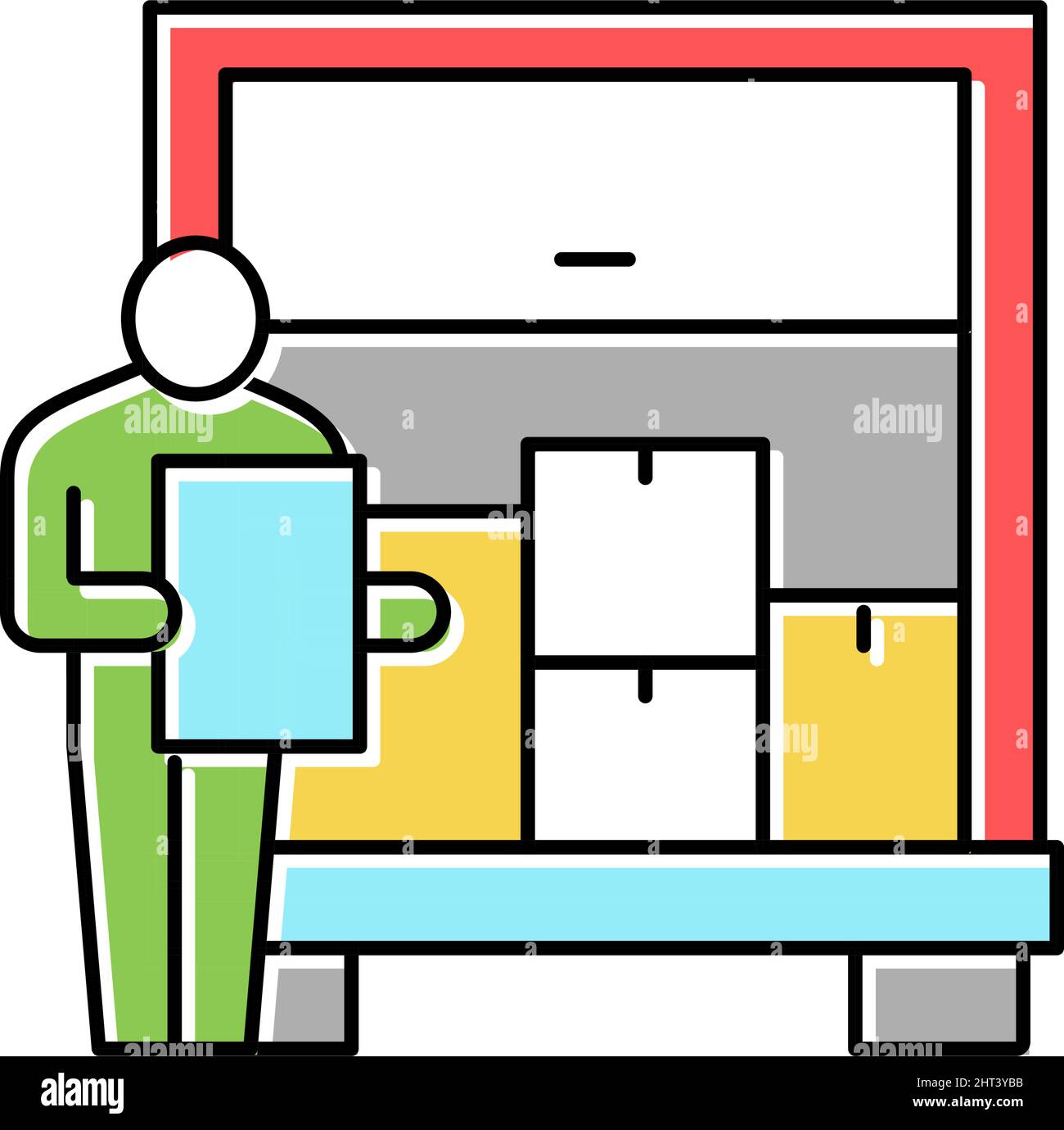 delivering service procurement color icon vector illustration Stock ...