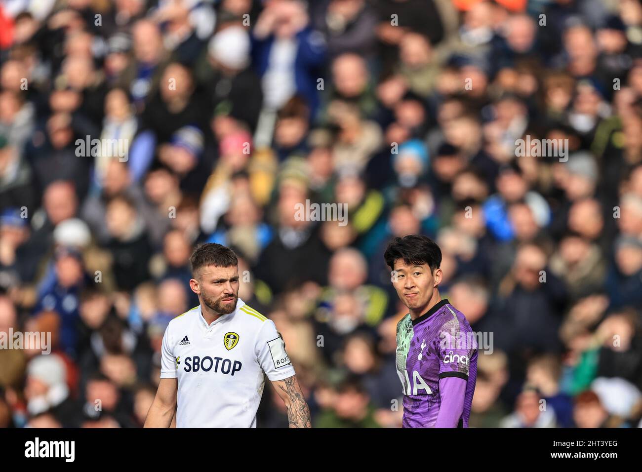 Stuart Dallas #15 of Leeds United and Son Heung-Min #7 of Tottenham ...