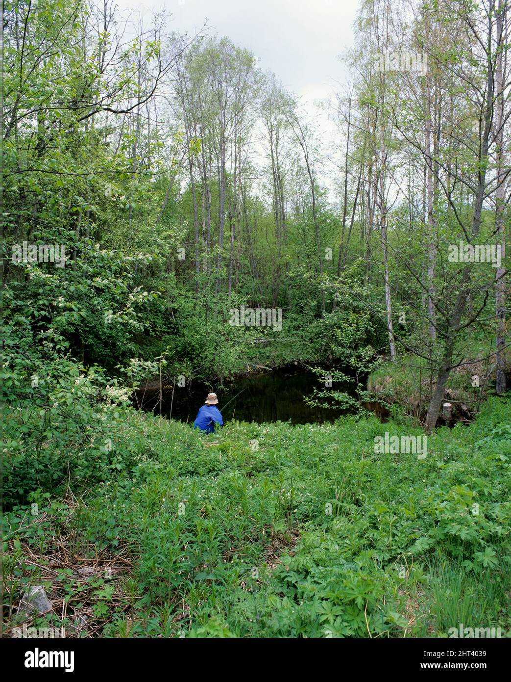 Angling in the river Stock Photo - Alamy