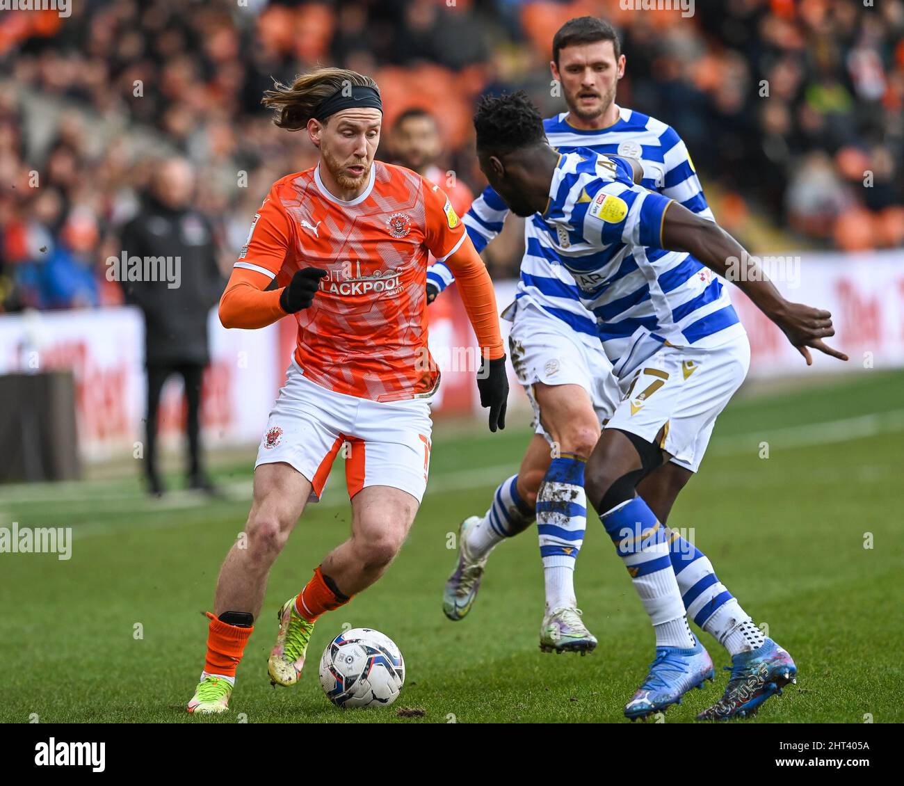 Josh Bowler #11 of Blackpool in action during the game in, on 2/26/2022 ...
