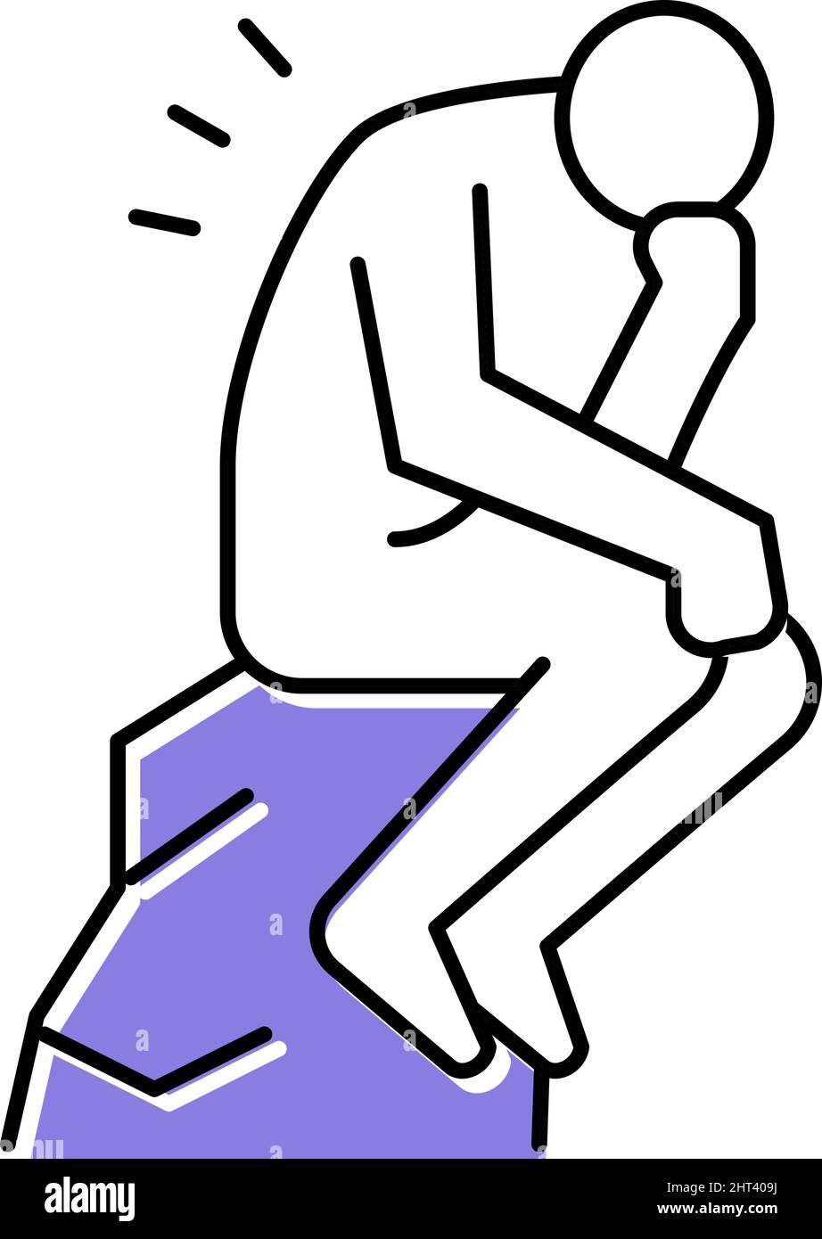 thinker philosophy color icon vector illustration Stock Vector Image ...