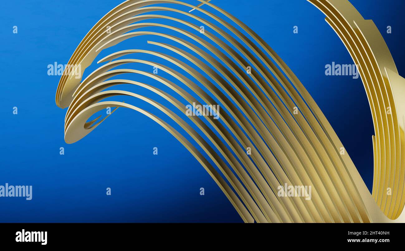 Abstract image with curved elements in golden colors Stock Photo - Alamy