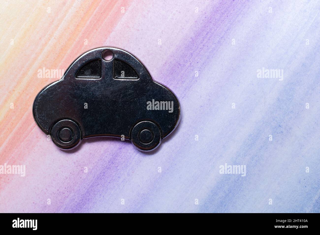 Flat car toy on pastel background Stock Photo - Alamy