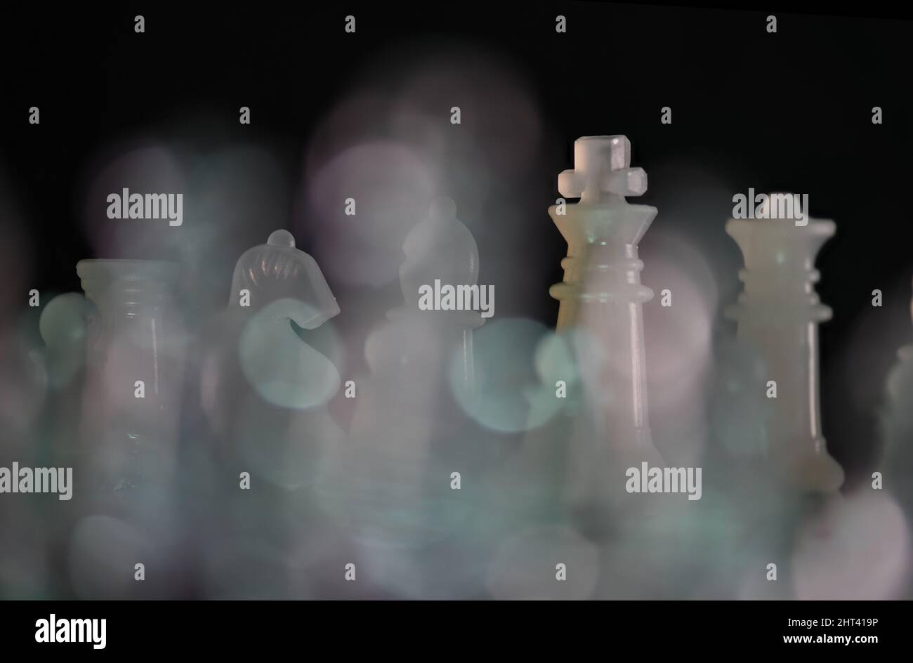 Clear and Frosted Chess Pieces on Board Stock Photo - Alamy