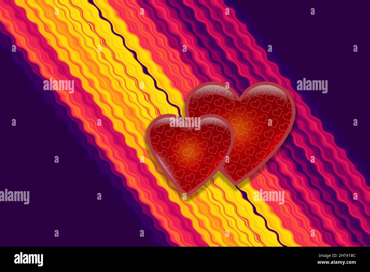 Two hearts modern illustration Stock Photo - Alamy