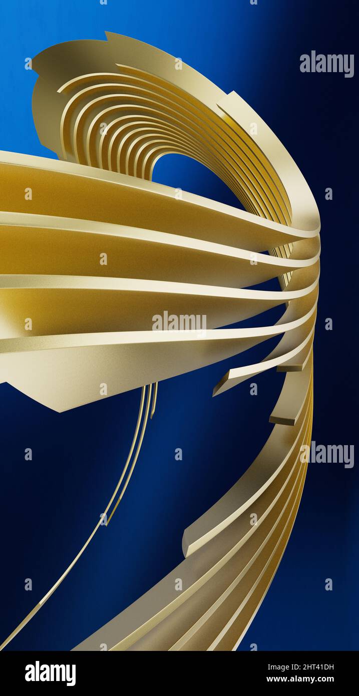 Abstract image with curved elements in golden colors Stock Photo - Alamy