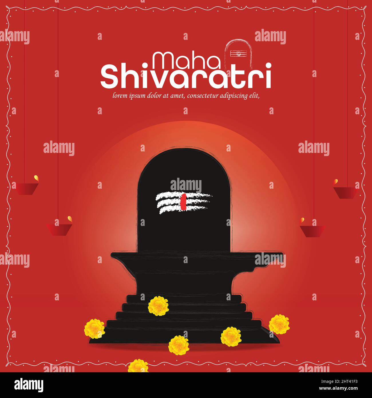 Illustration of Indian Hindu Festival Happy Maha Shivaratri Banner ...