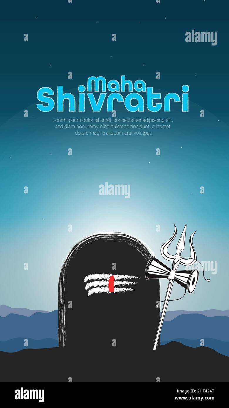 Illustration of Indian Hindu Festival Happy Maha Shivaratri Banner ...