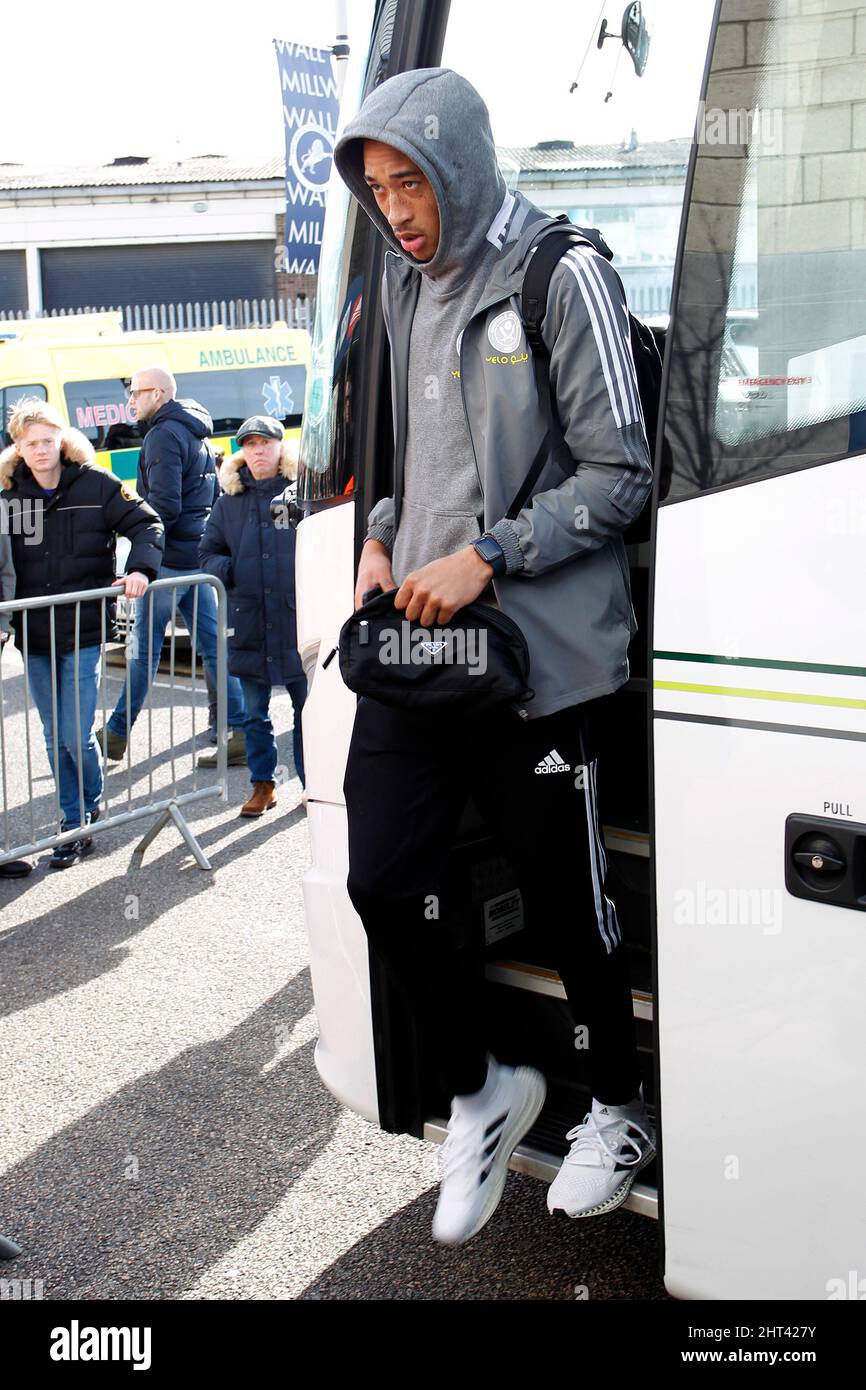 Daniel Jebbison #36 of Sheffield United arriving at the stadium Stock ...