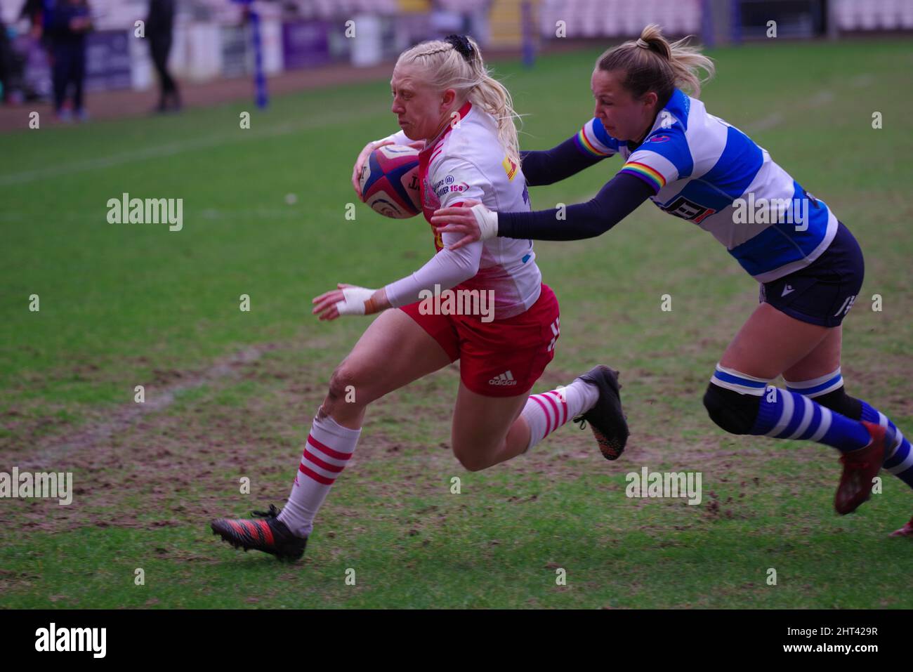 Darlington, England, 26 February 2022. Amy Layzell of DMP Durham Sharks ...