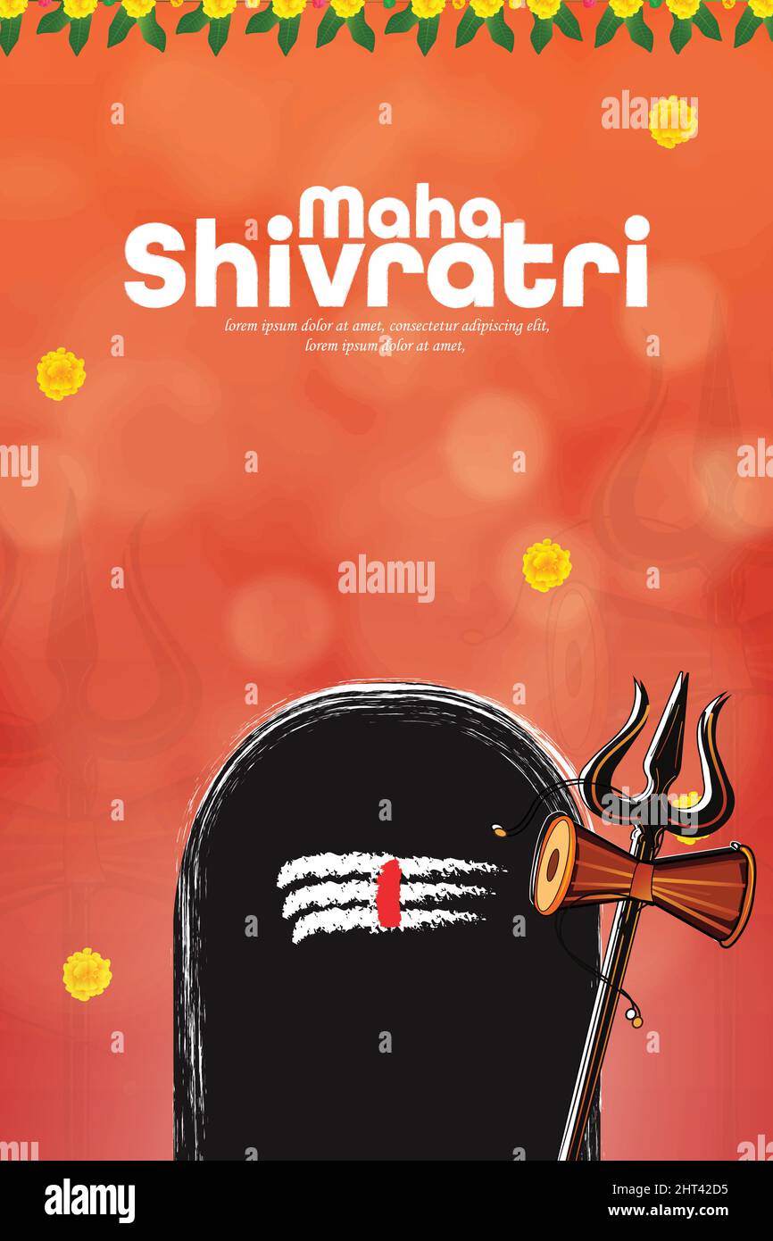 Illustration of Indian Hindu Festival Happy Maha Shivaratri Banner ...