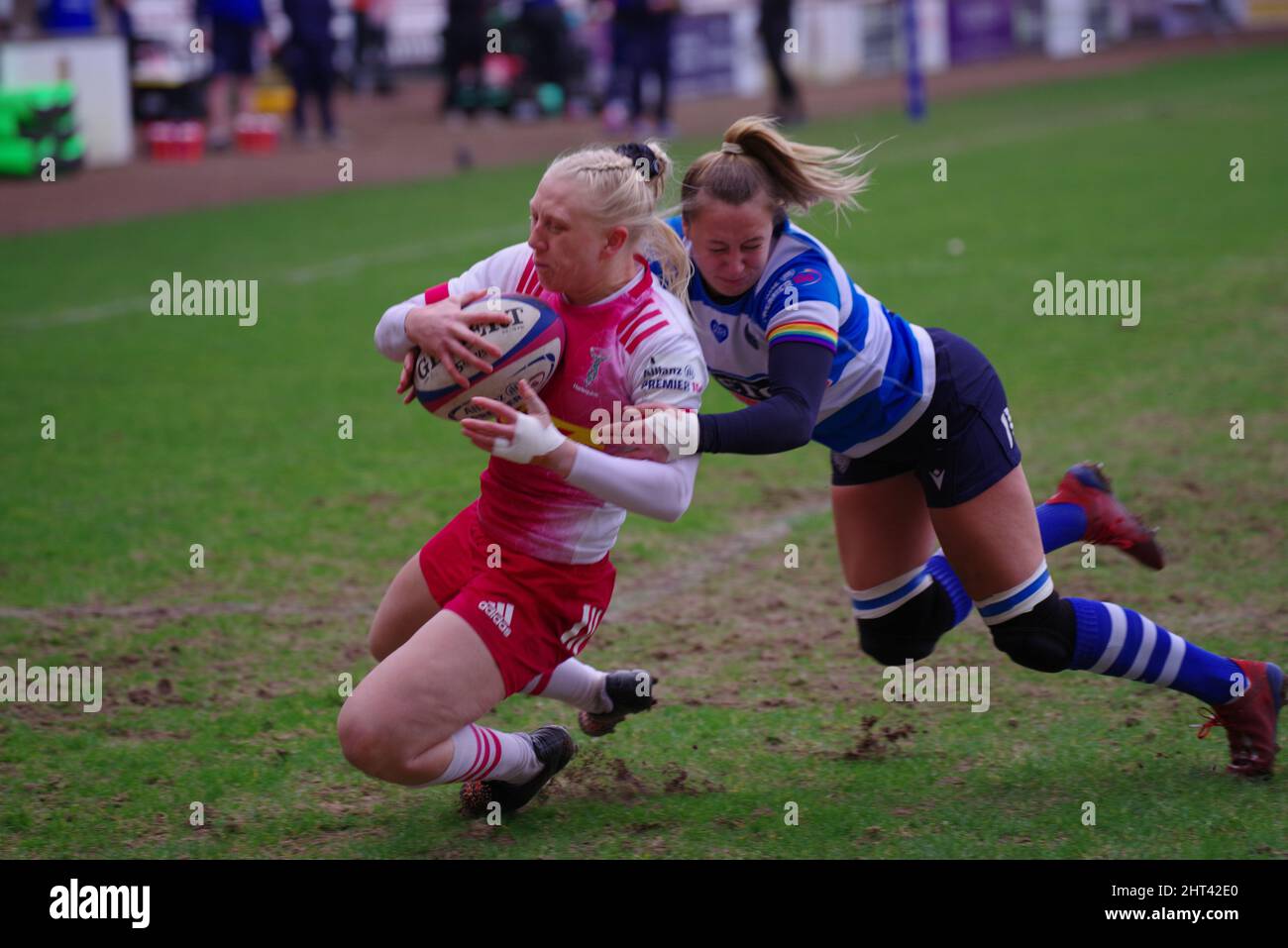 Darlington, England, 26 February 2022. Amy Layzell of DMP Durham Sharks ...