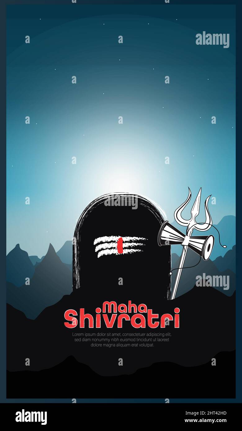 Illustration of Indian Hindu Festival Happy Maha Shivaratri Banner ...
