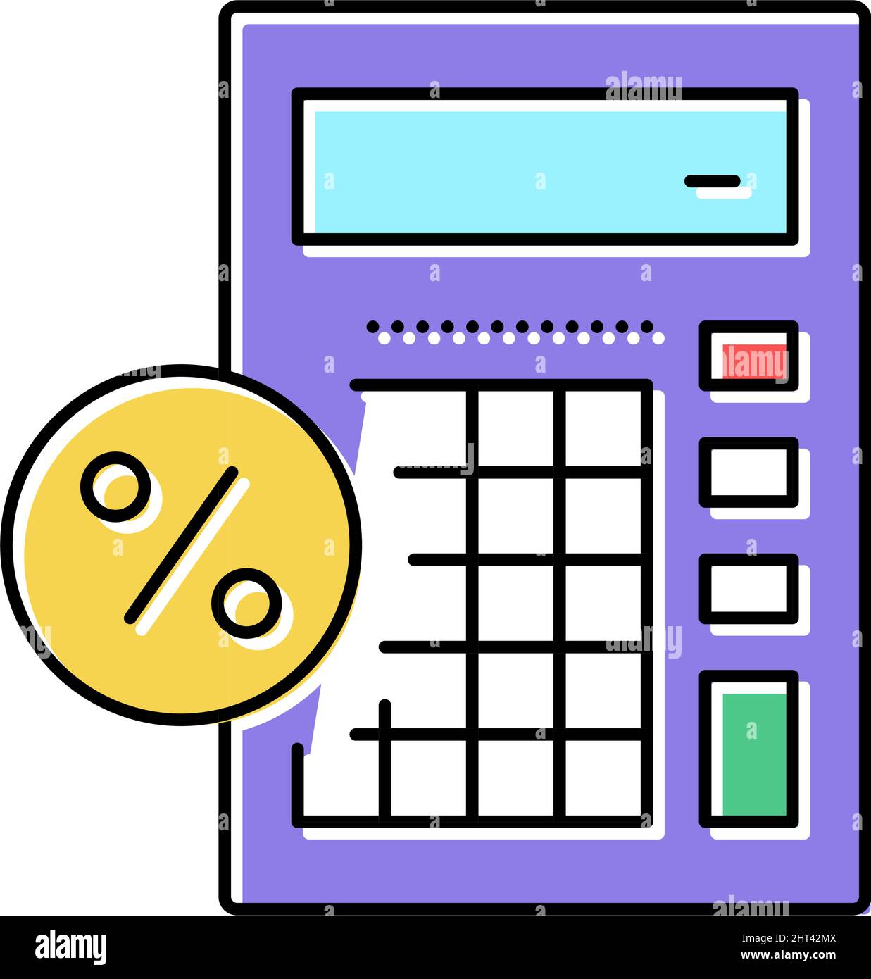 calculating loan percent color icon vector illustration Stock Vector ...