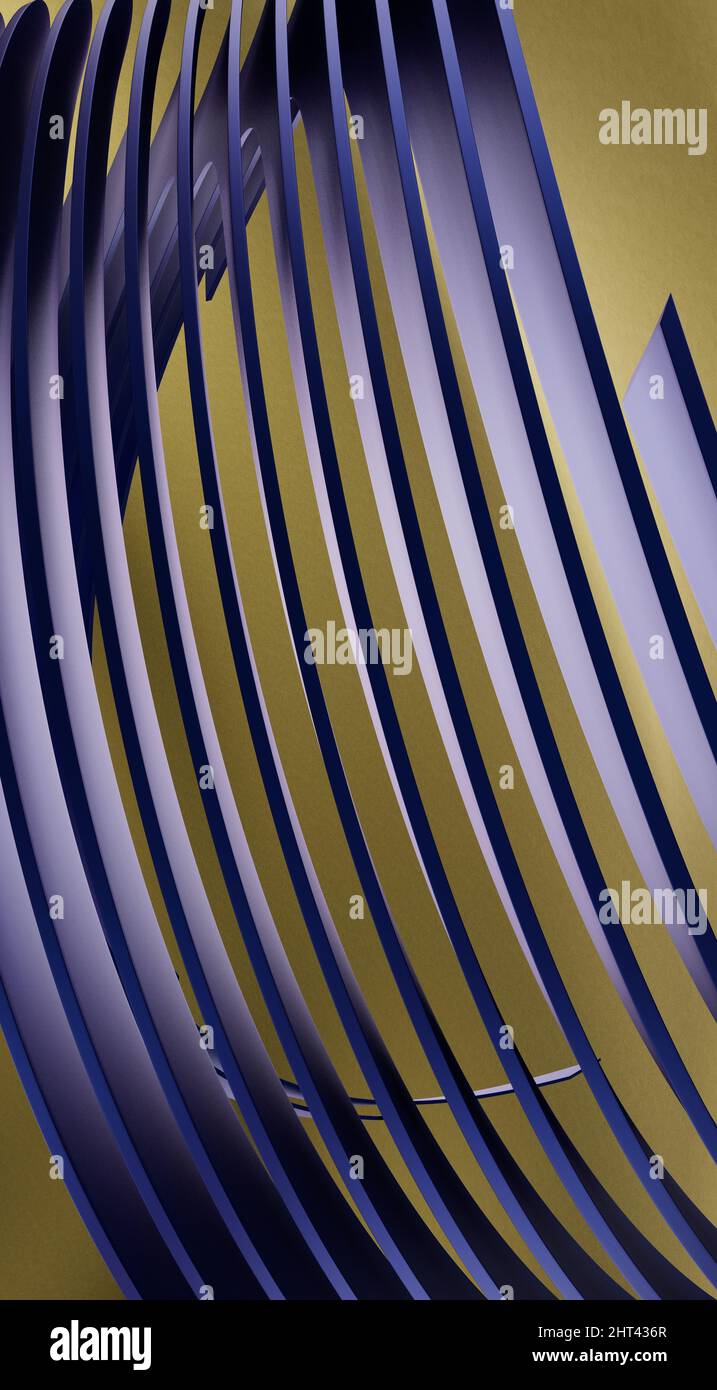 Abstract image with curved elements in golden colors Stock Photo - Alamy