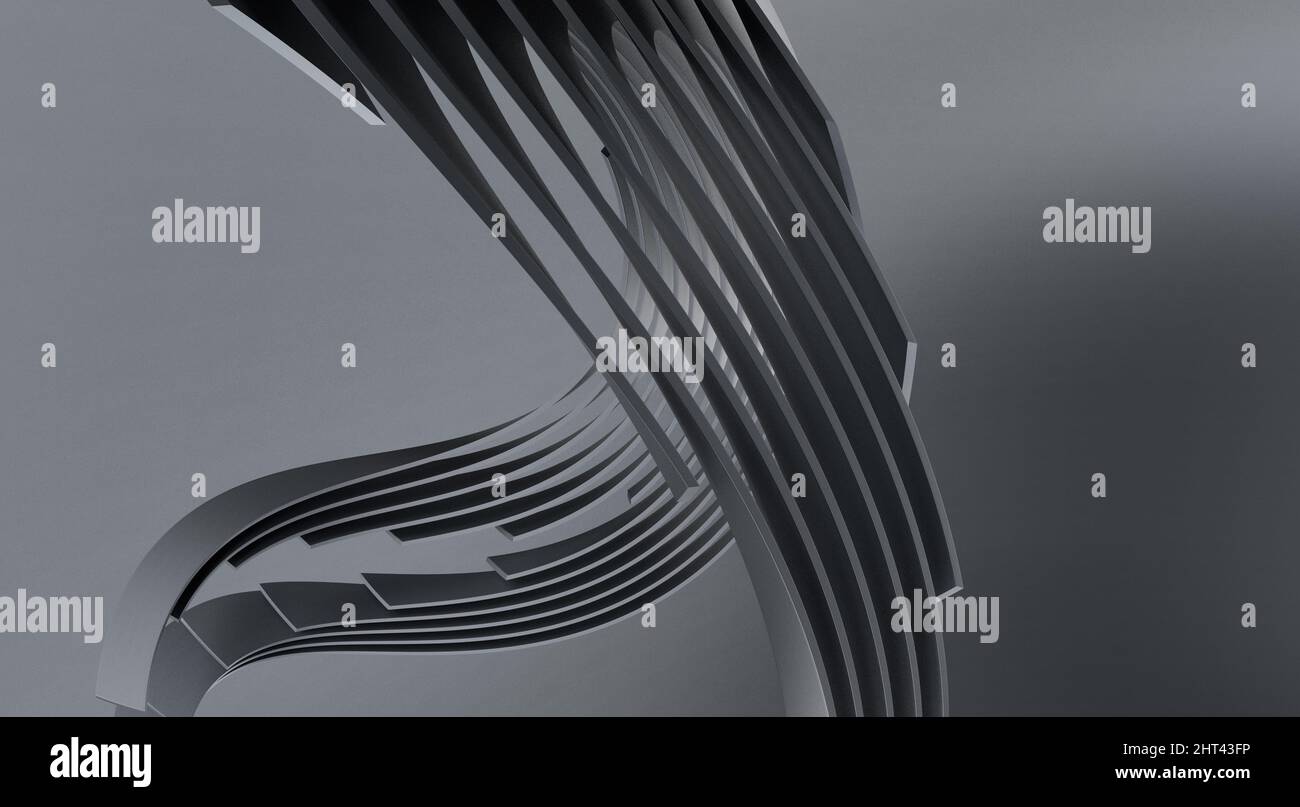 Illustration of abstract curved elements on a gray background Stock ...