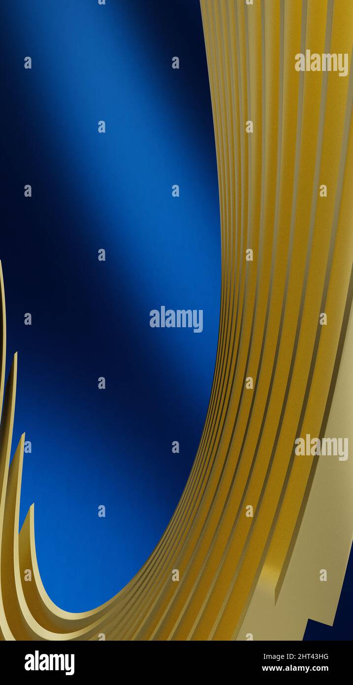 Abstract image with curved elements in golden colors Stock Photo - Alamy