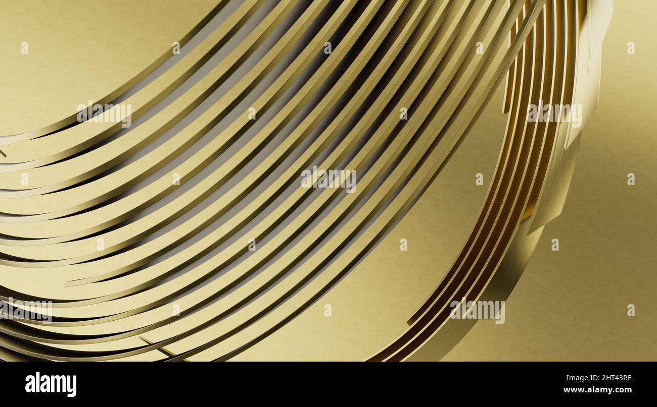 Abstract image with curved elements in golden colors Stock Photo - Alamy