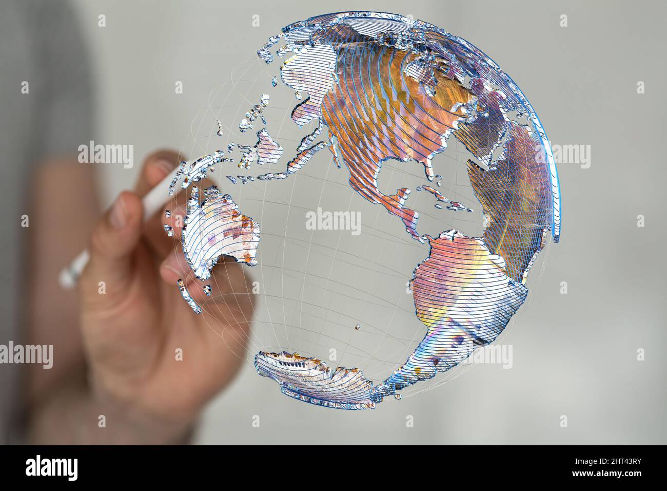 Computer screen globe drawing hi-res stock photography and images - Alamy