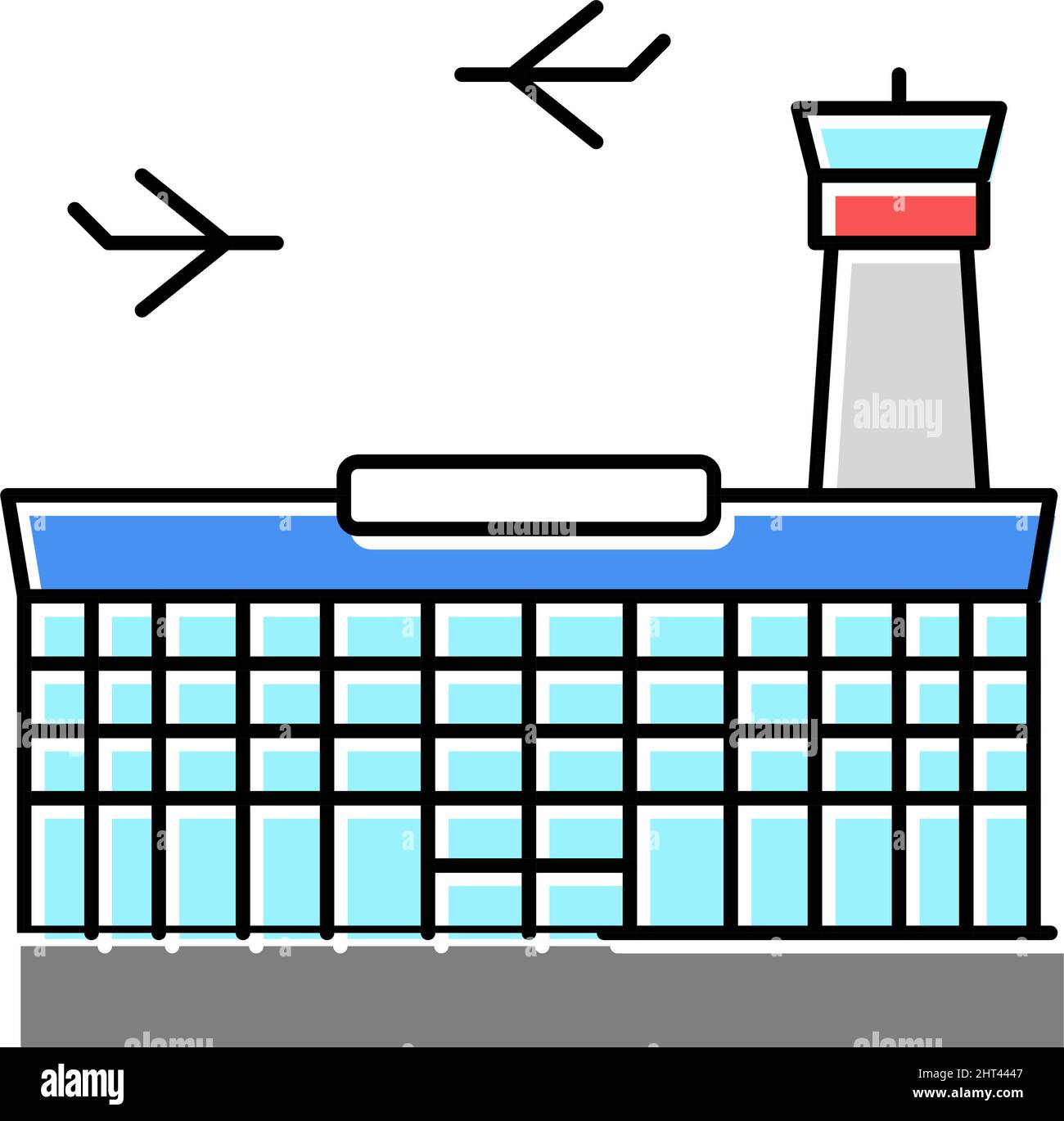 airport building color icon vector illustration Stock Vector Image ...