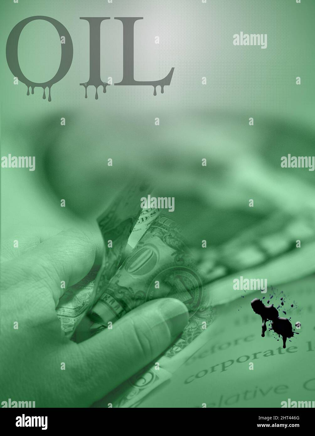 Oil money in man hand. 3D rendering Stock Photo - Alamy