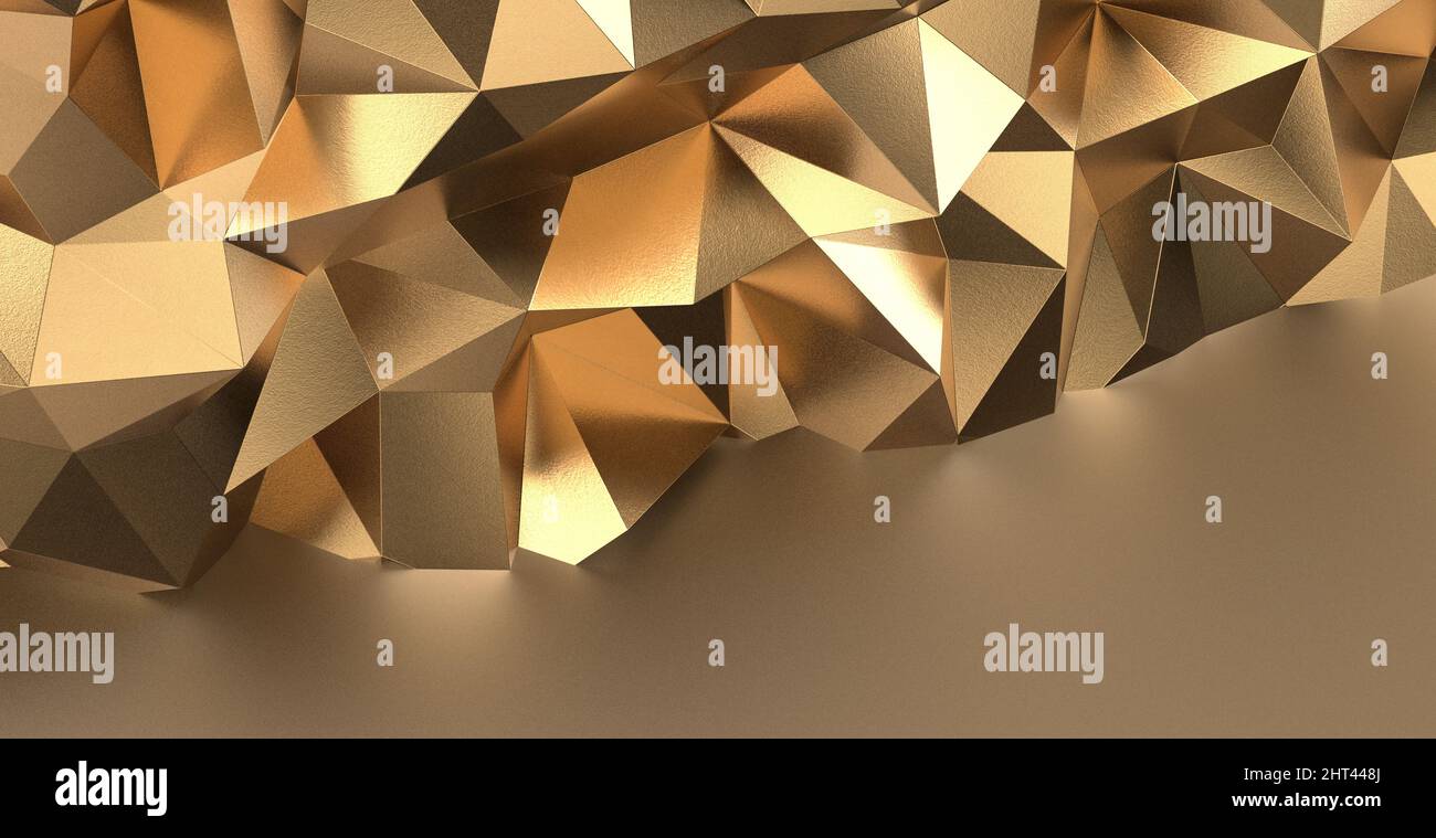 Gold Abstract mosaic background with polygon patterns Stock Photo - Alamy