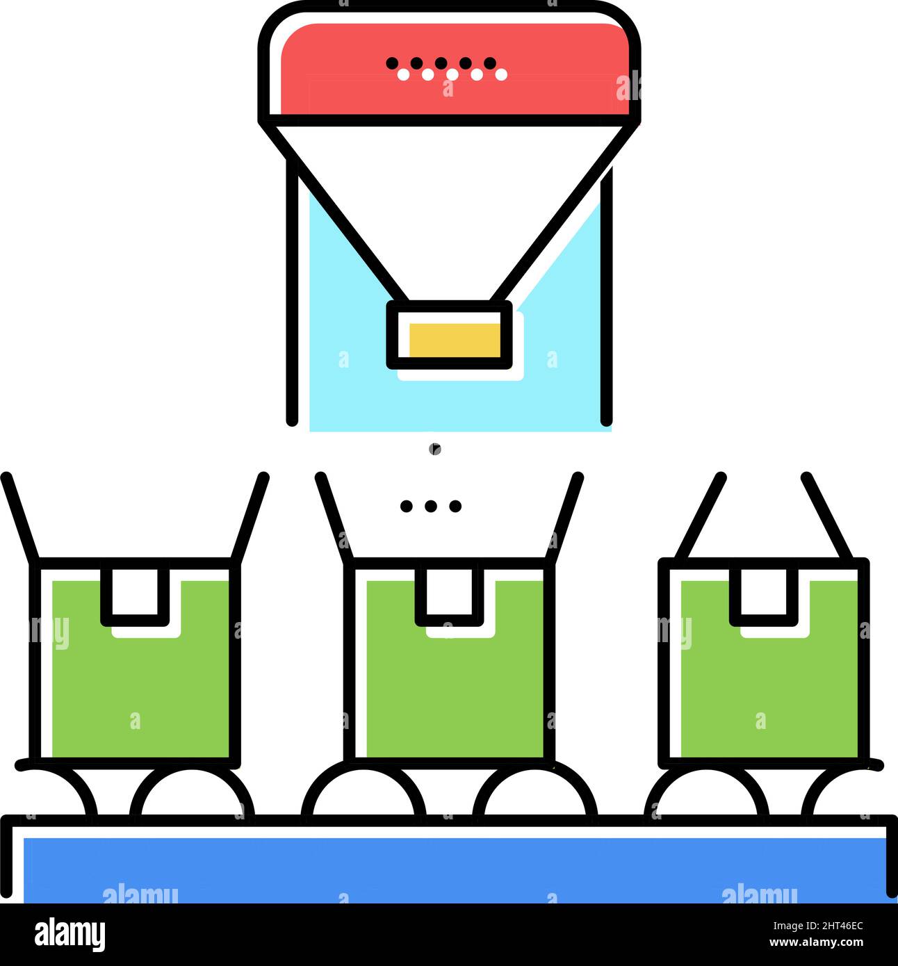 boxes filling with goods color icon vector illustration Stock Vector ...