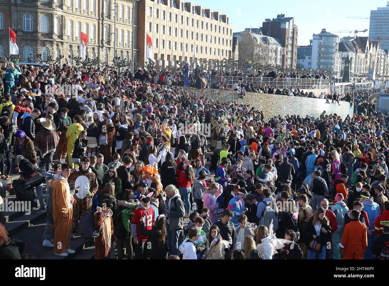 Duesseldorf, Germany. 26th Feb, 2022. In the capital of North Rhine ...