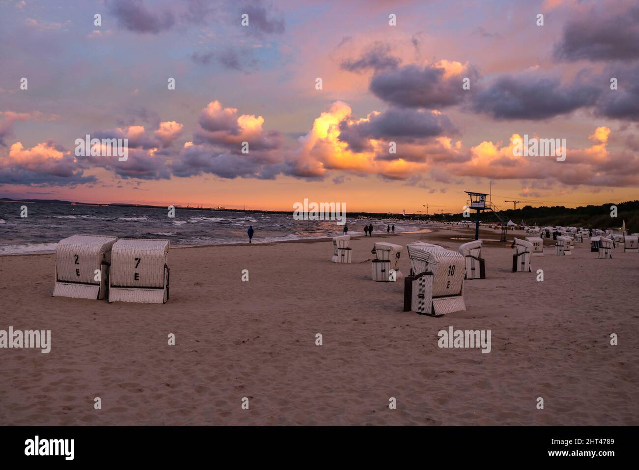 Mesmerizing view of a sunset at Usedom beach in northern Germany Stock ...