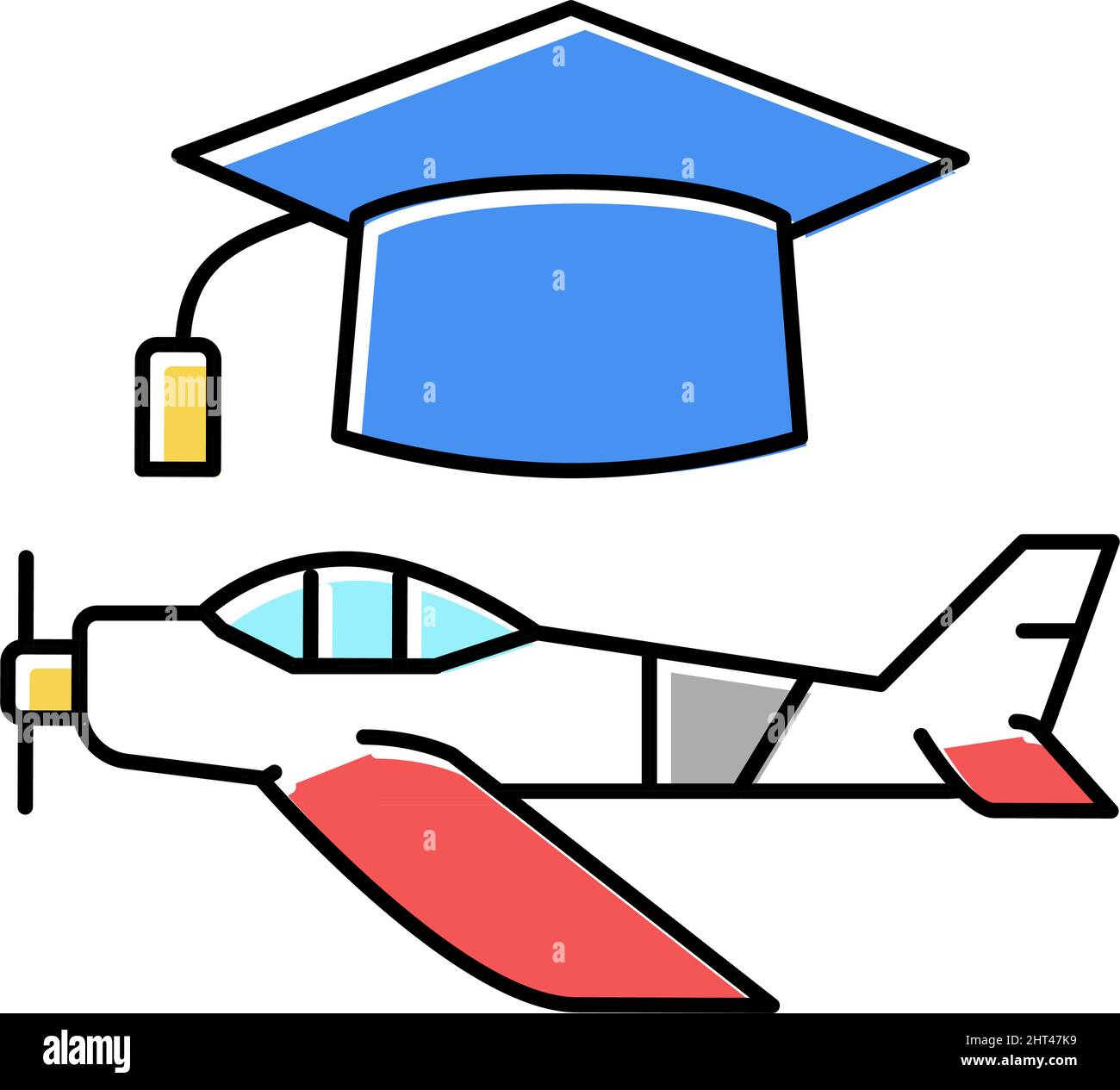 graduate flight school color icon vector illustration Stock Vector ...
