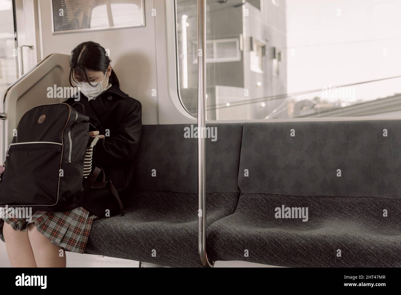 Schoolgirl train japan hi-res stock photography and images - Alamy