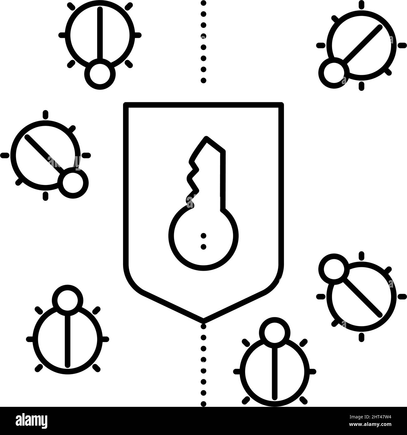 bug protection line icon vector illustration sign Stock Vector Image ...