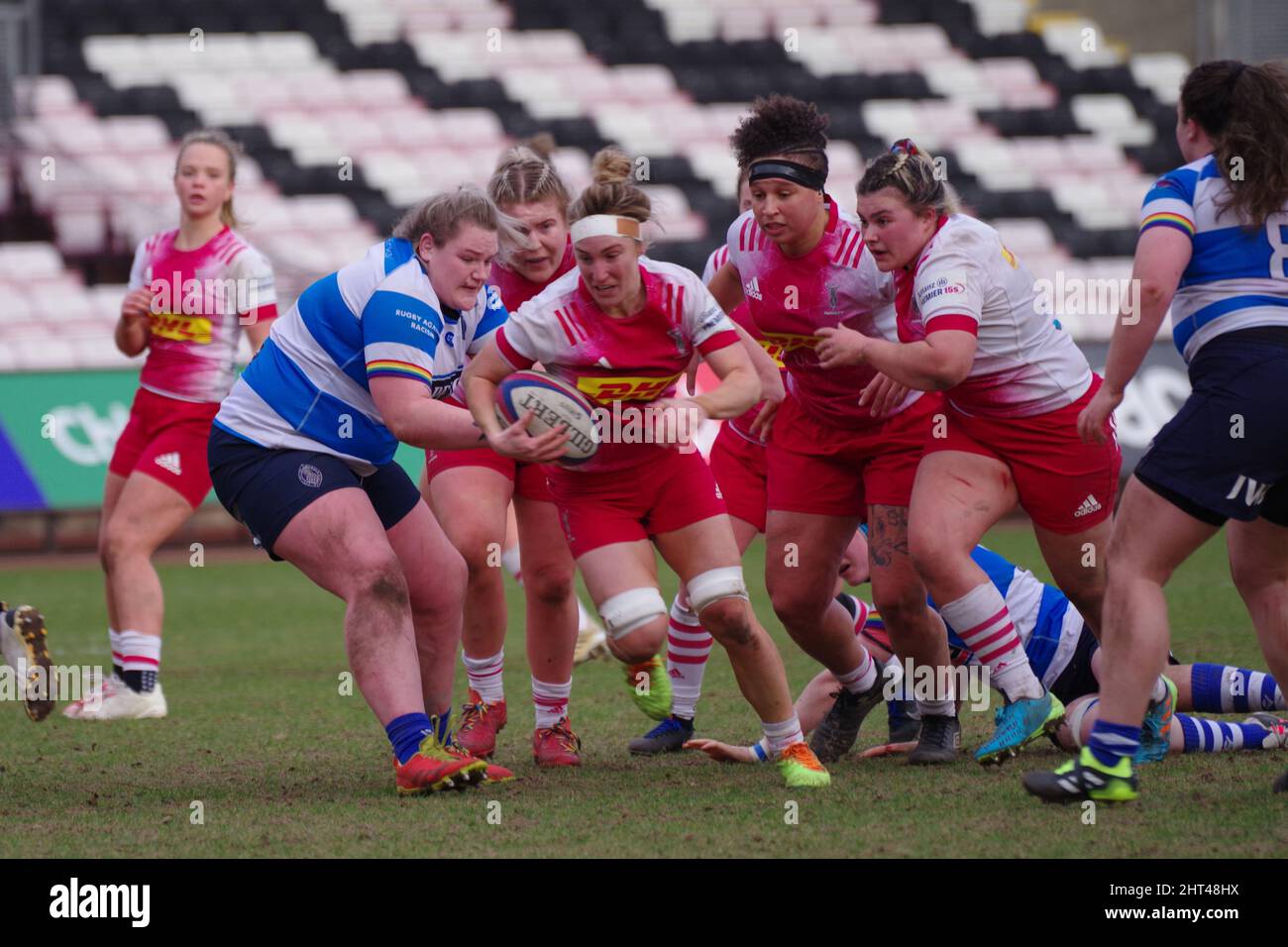 Darlington, England, 26 February 2022. Action from the Premier 15s ...
