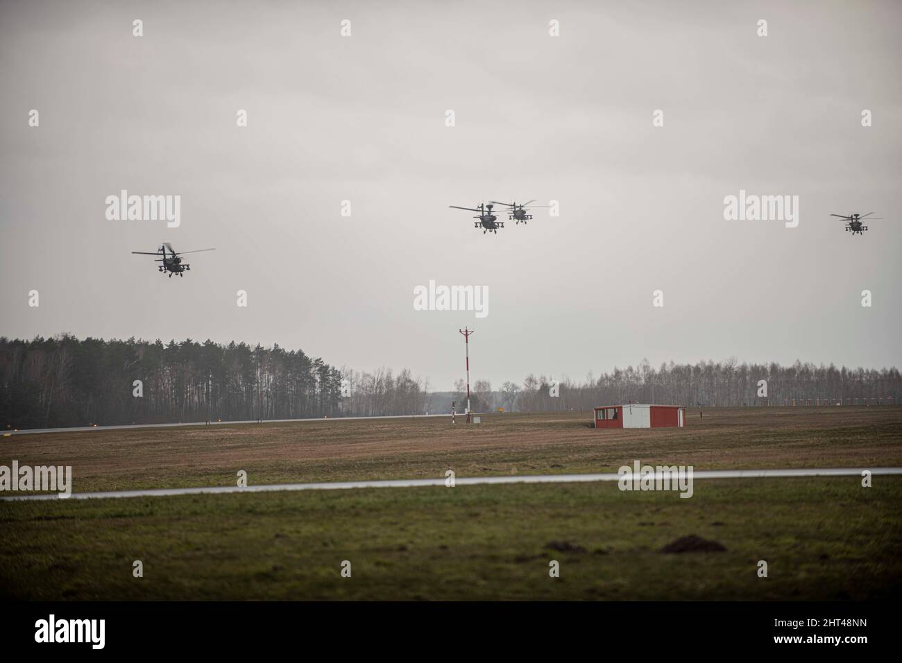 U.S. Army AH64 Apache-Delta helicopters belonging to the 12th Combat ...