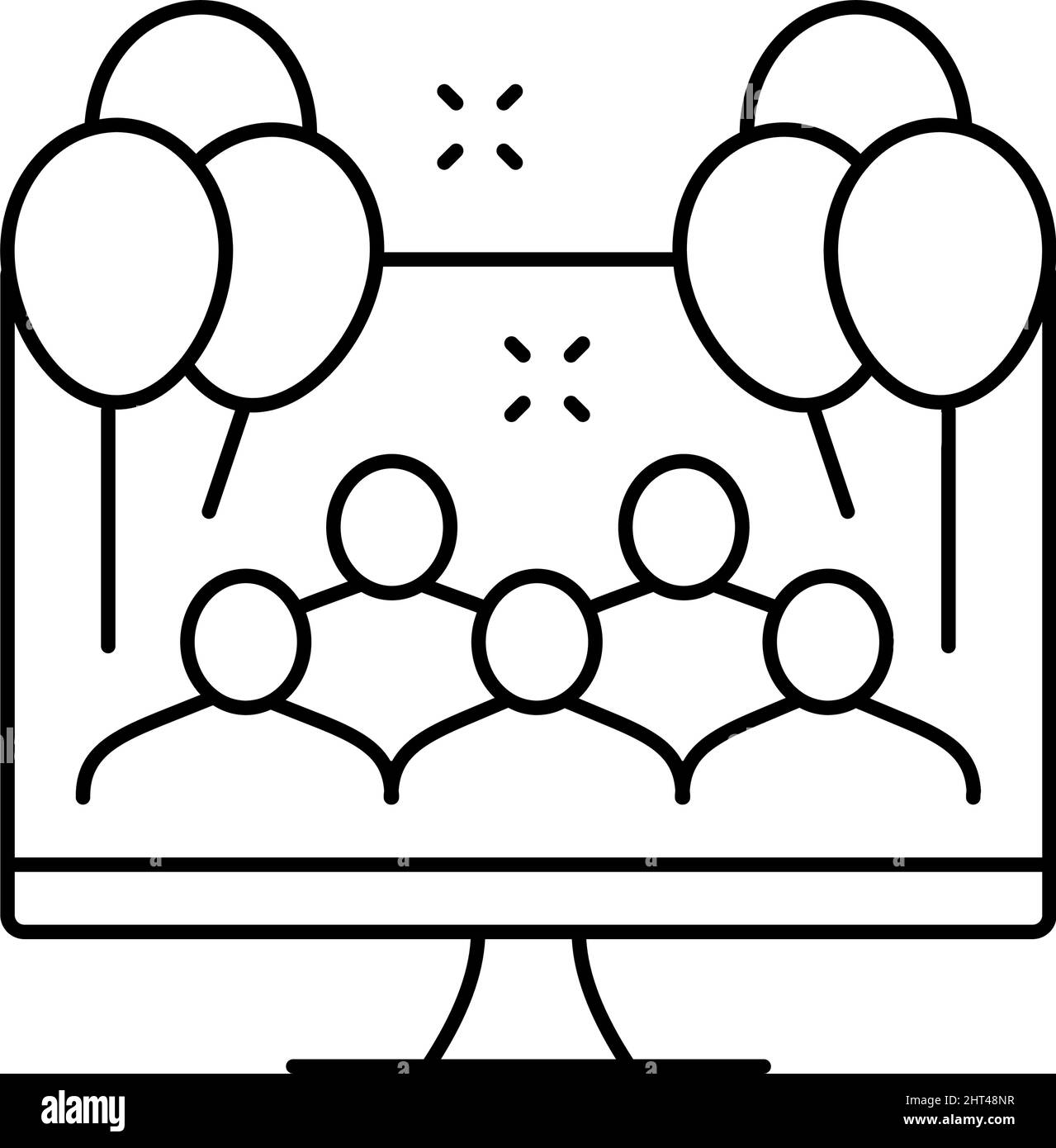 Virtual birthday party Black and White Stock Photos & Images - Alamy