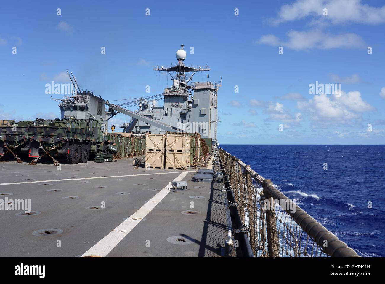 PACIFIC OCEAN (Feb. 16, 2022) Harpers Ferry-class amphibious dock ...