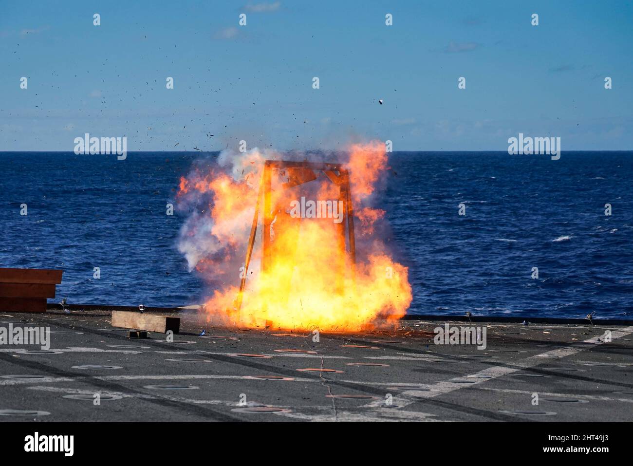 PACIFIC OCEAN (Feb. 11, 2022) A breaching charge detonates on a ...