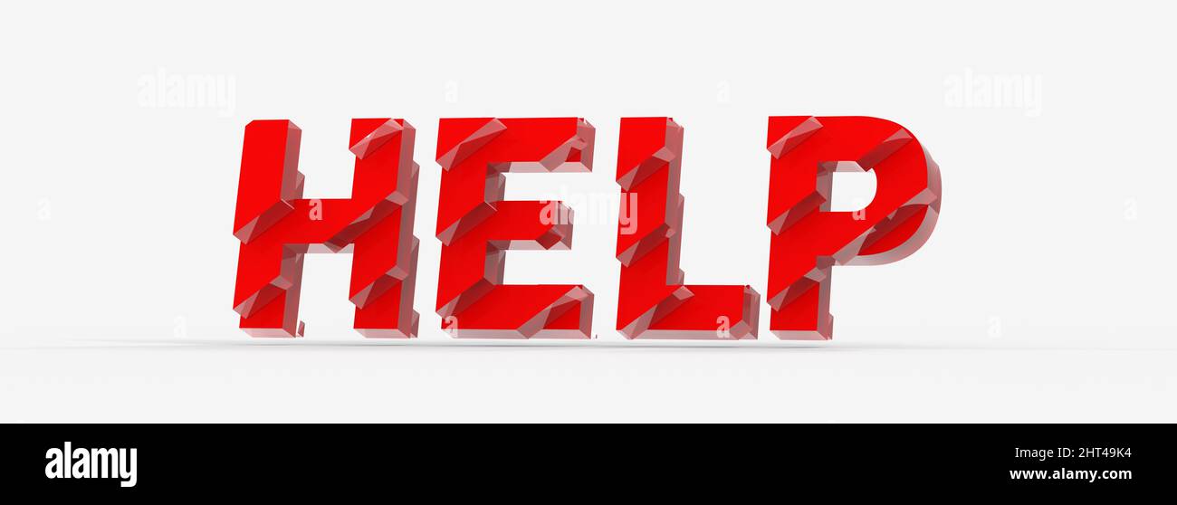 A 3D render of a Help sign for support service on a white background ...