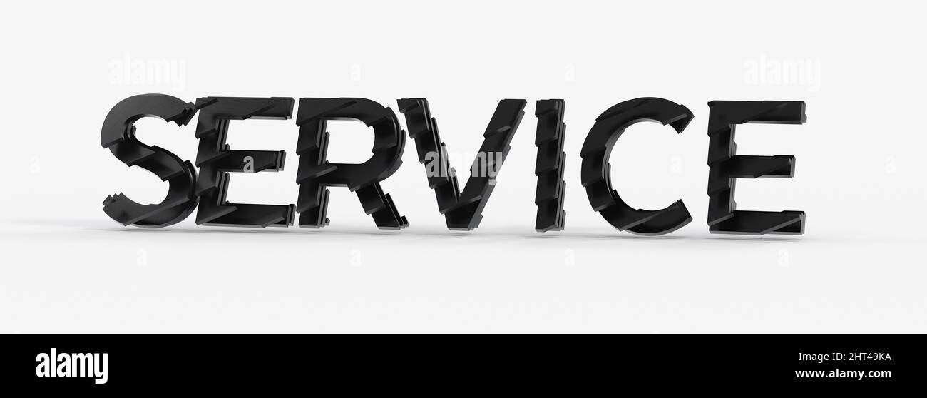 3D render of a service word on a white background Stock Photo - Alamy