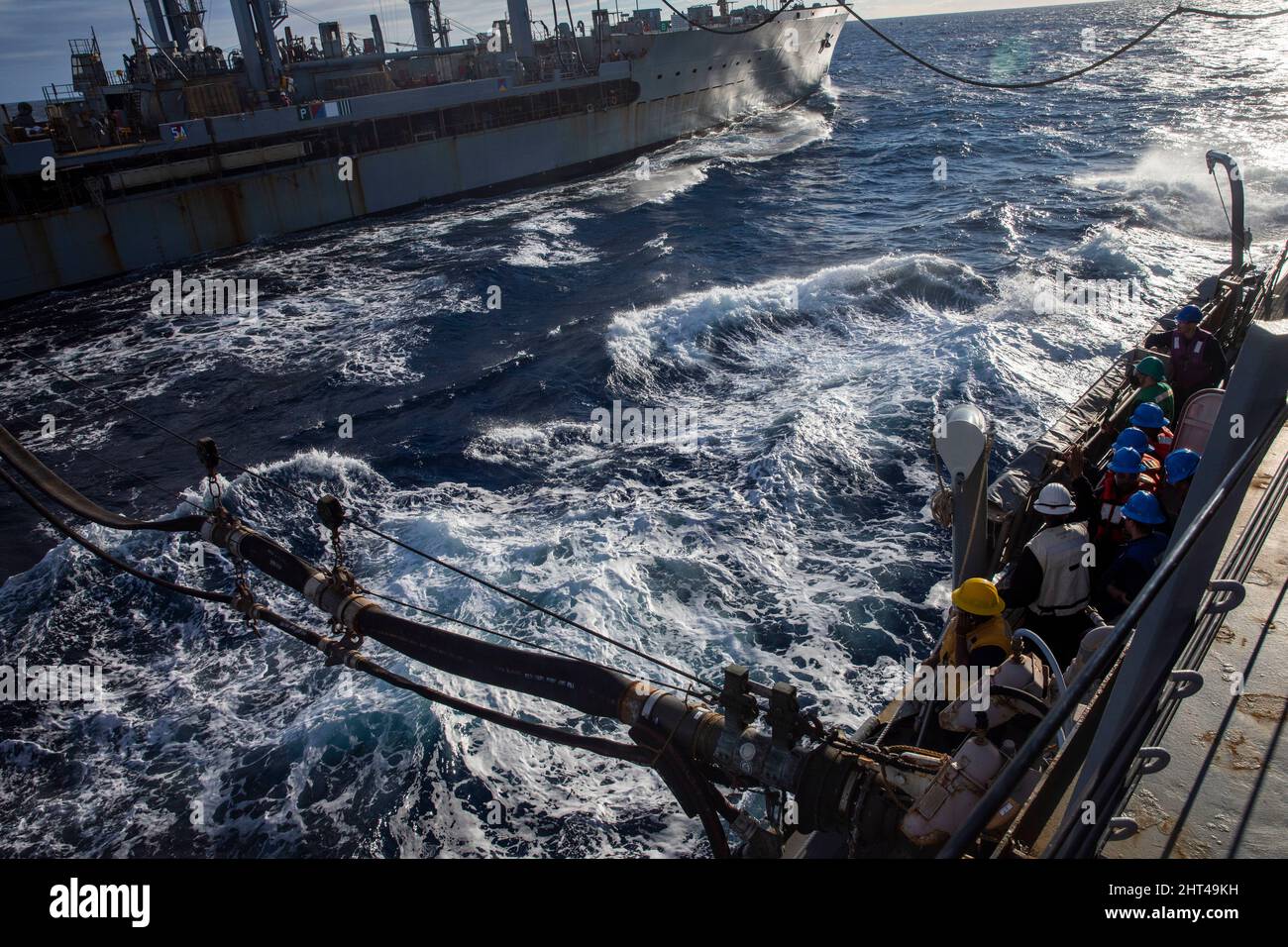 ATLANTIC OCEAN (Feb. 18, 2022) U.S. Navy Sailors perform refueling ...