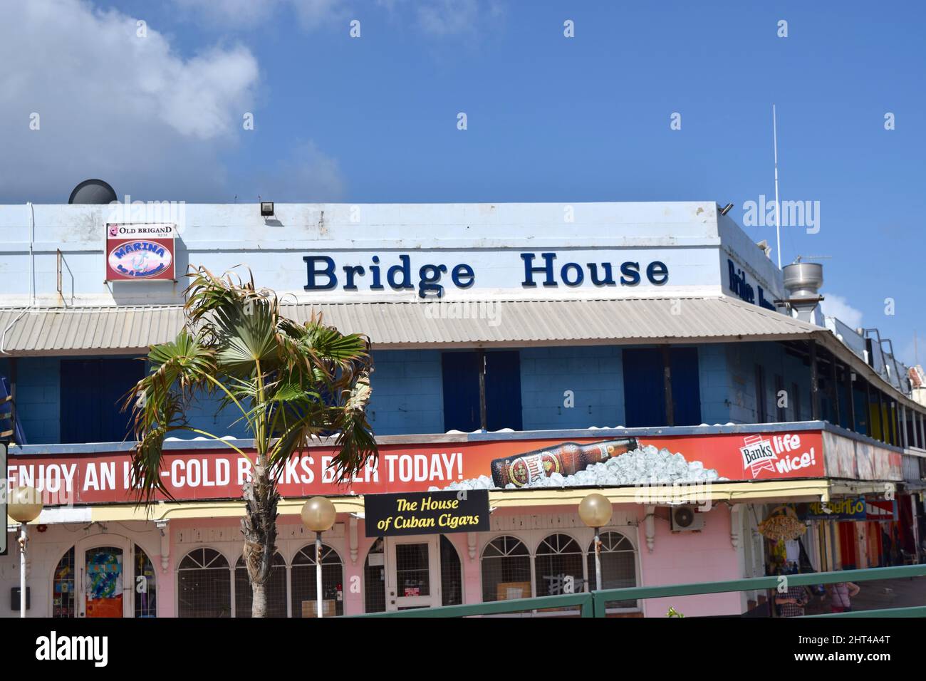 Bridgetown street view with Bridge House building Stock Photo - Alamy