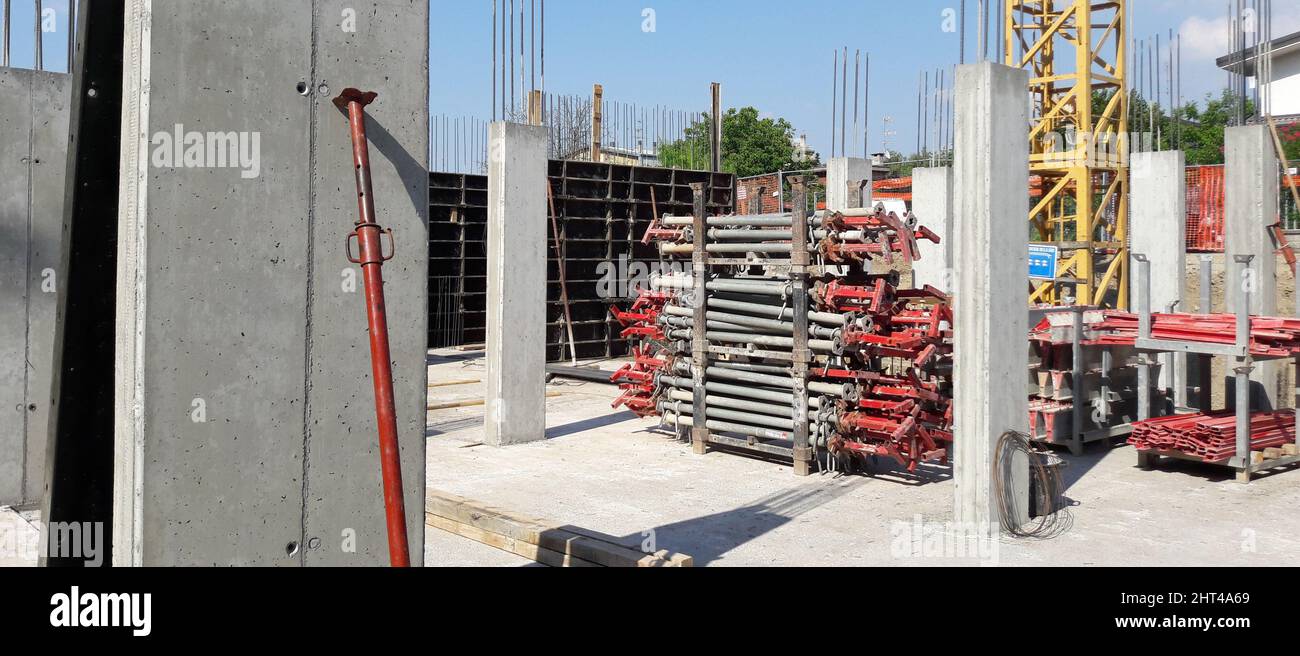 Equipment and materials for foundation construction Stock Photo - Alamy