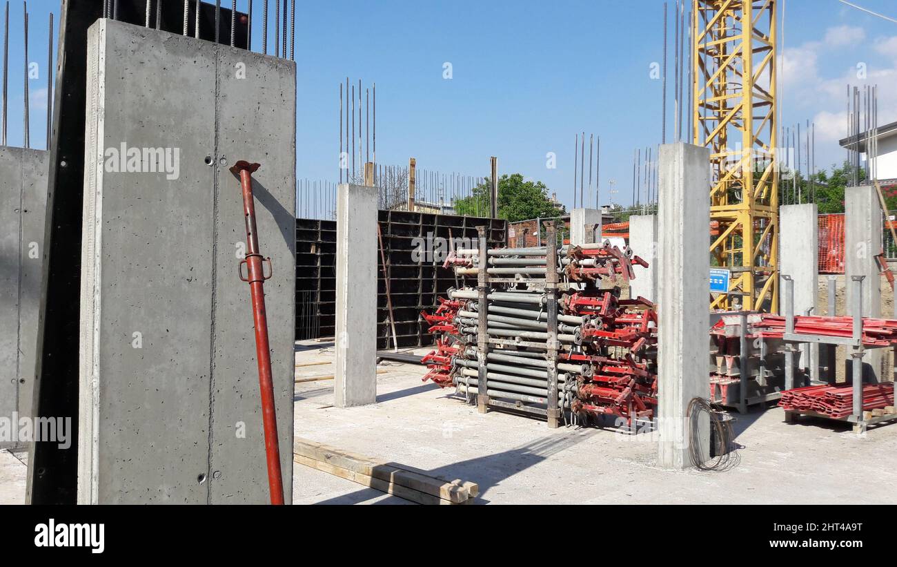 Equipment and construction materials at the site Stock Photo - Alamy