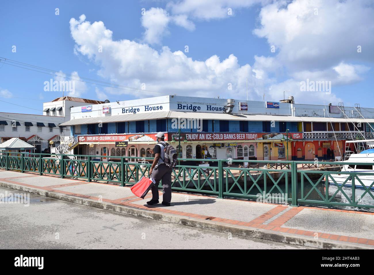 Bridgetown street view with Bridge House building Stock Photo - Alamy