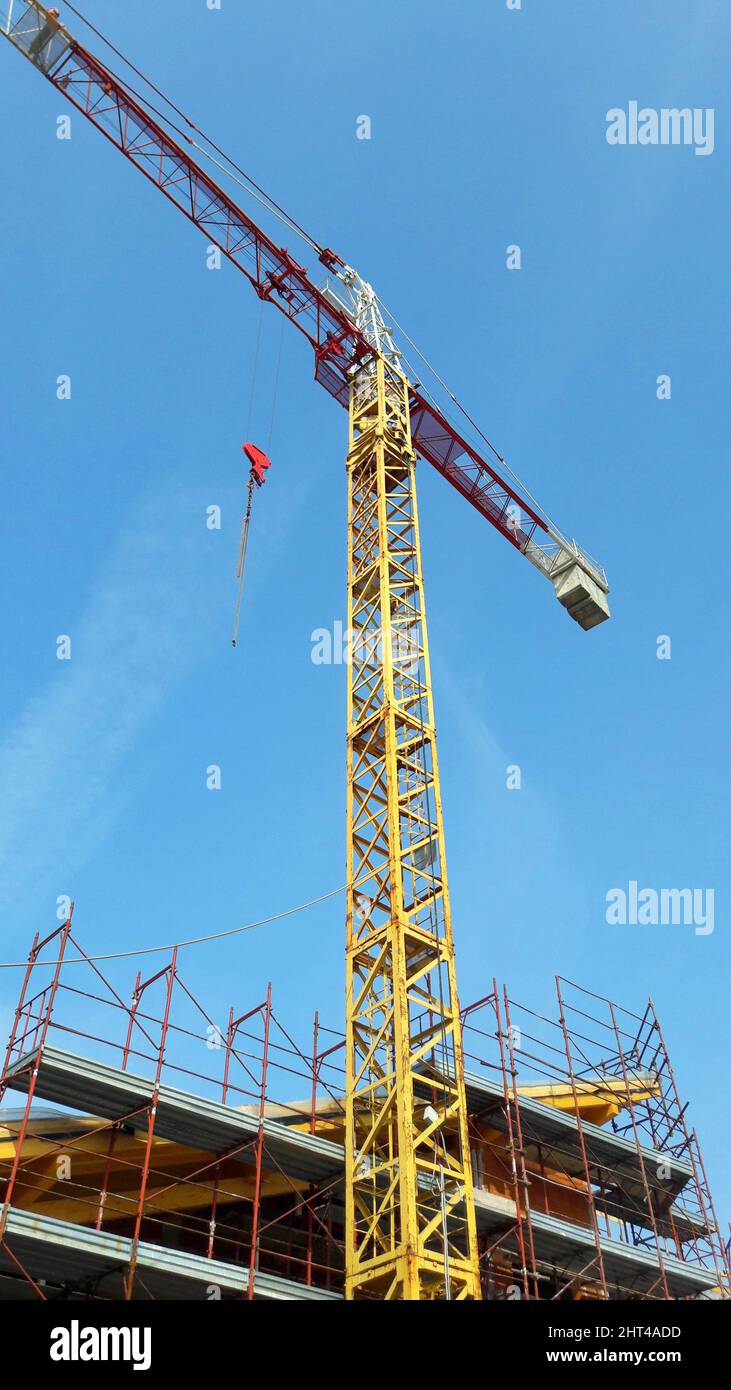 Closeup of a tower cranes used in heavy construction Stock Photo - Alamy