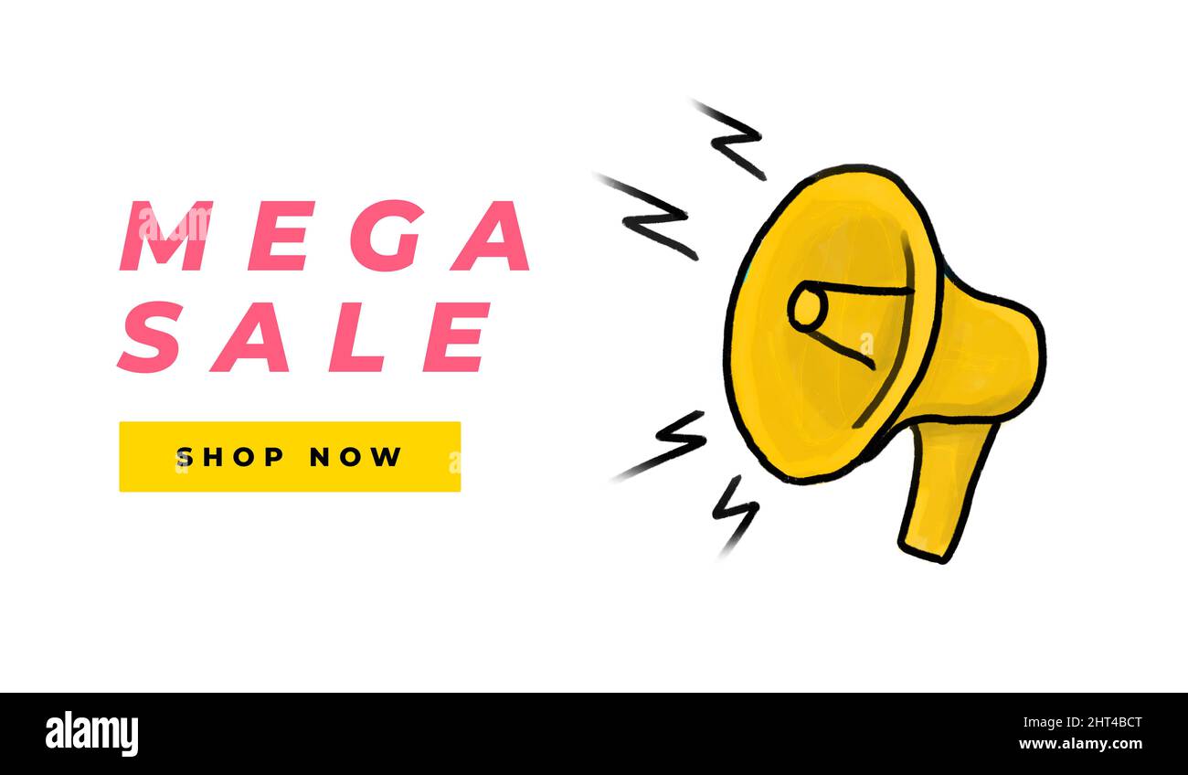 Illustration of a mega sale poster Stock Photo - Alamy